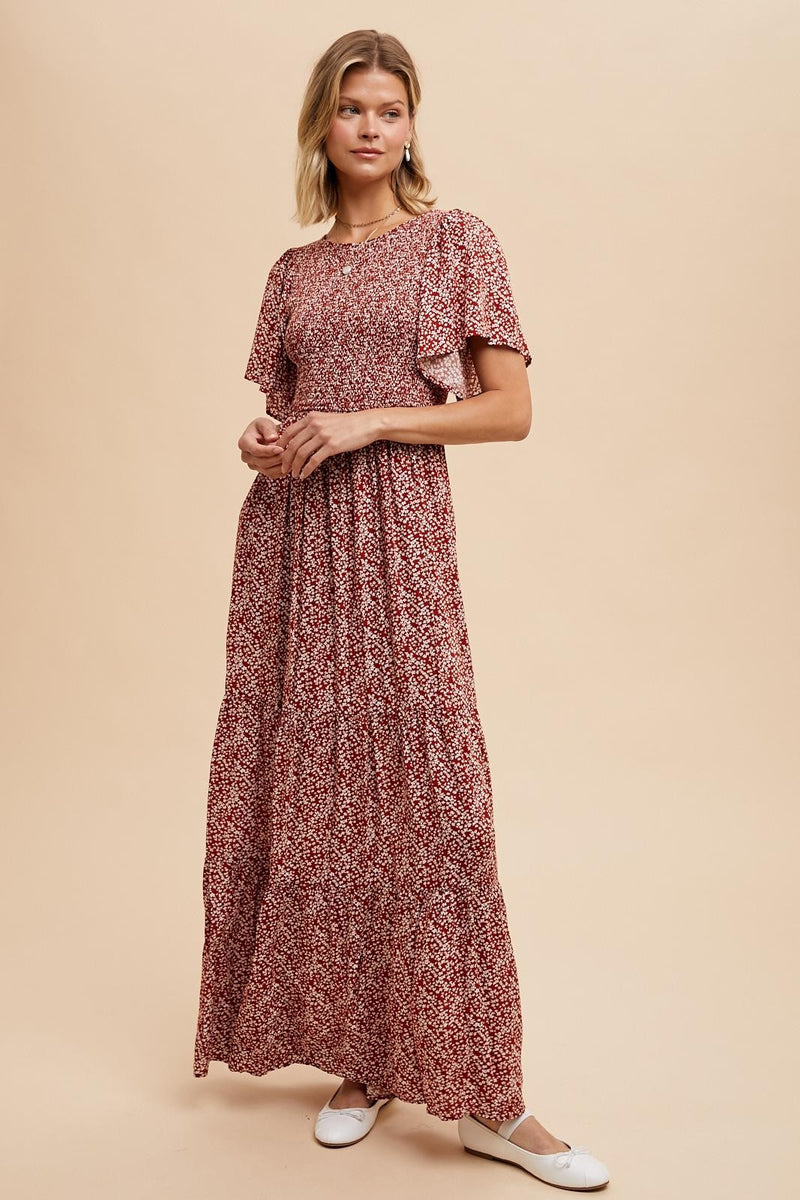 Emily modest maxi dress in currant – JanieLanie