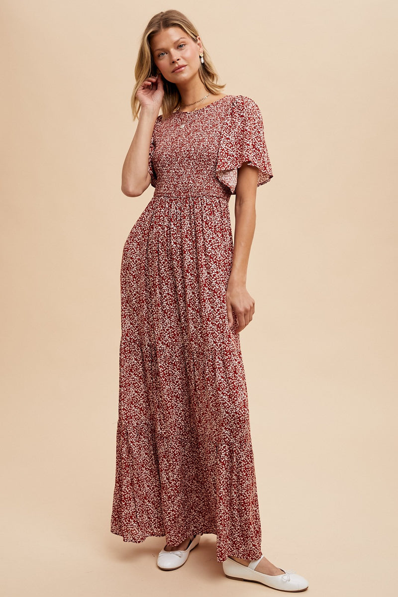 Emily modest maxi dress in currant – JanieLanie
