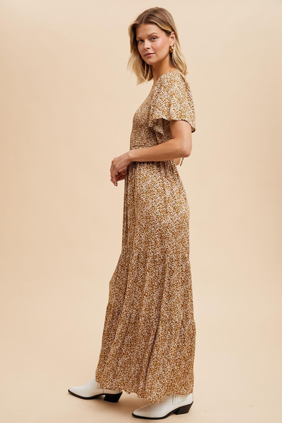 Emily modest maxi dress in Sepia – JanieLanie