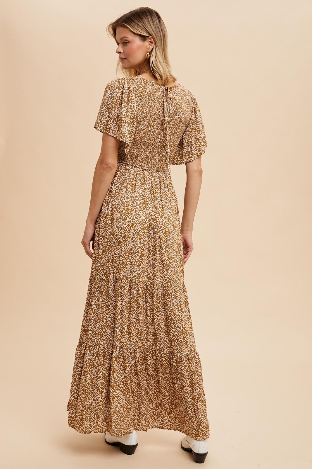 Emily modest maxi dress in Sepia – JanieLanie